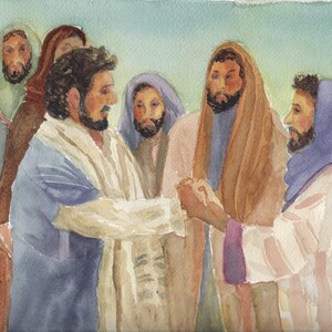 Jesus Calls the Twelve Apostles Print, Christian Art Print, Bible Story ...