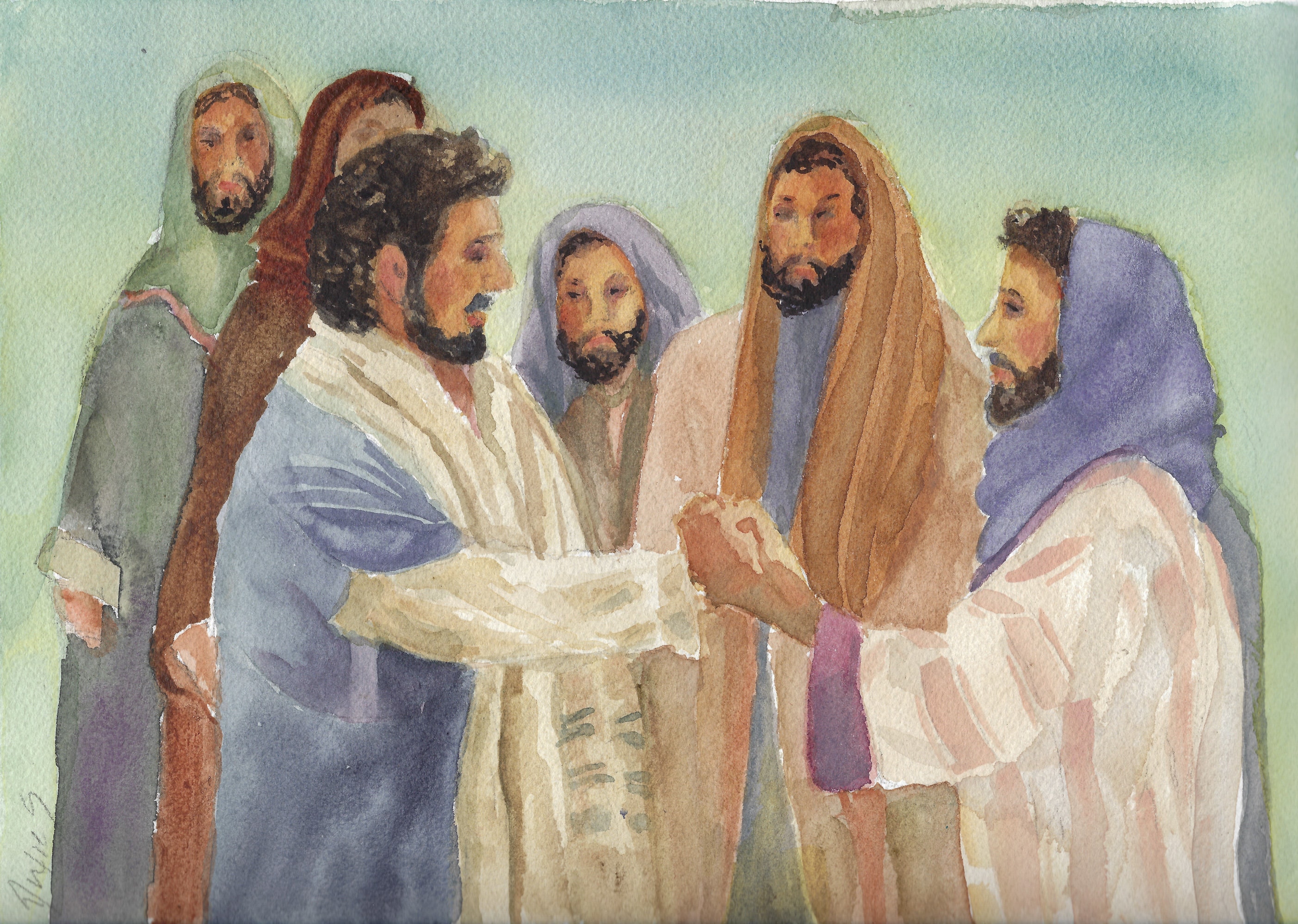 Jesus Calls the Twelve Apostles Print, Christian Art Print, Bible Story ...