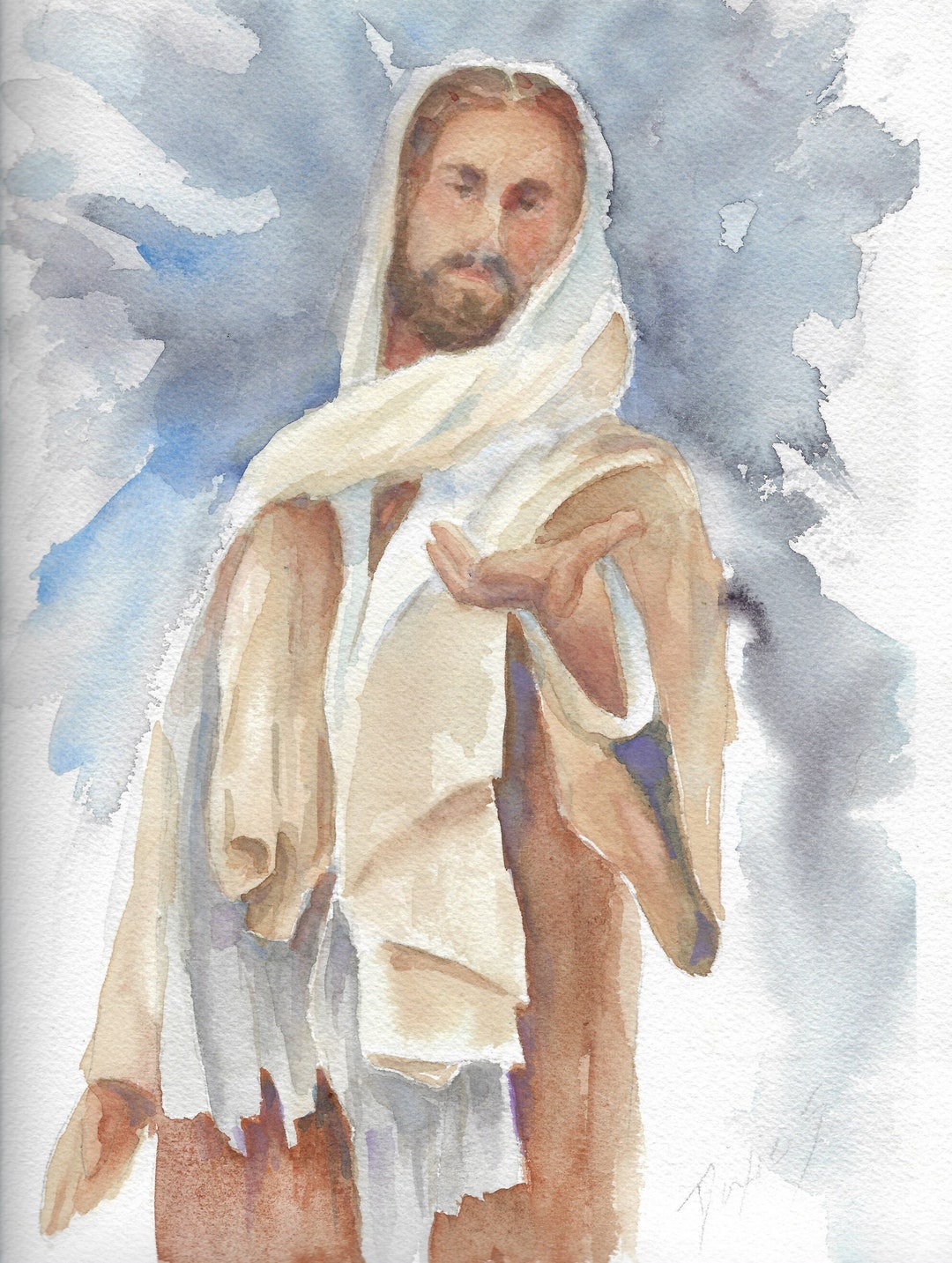 Jesus Portrait Print, Come Follow Me, Christian Art, Jesus Print, Bible ...