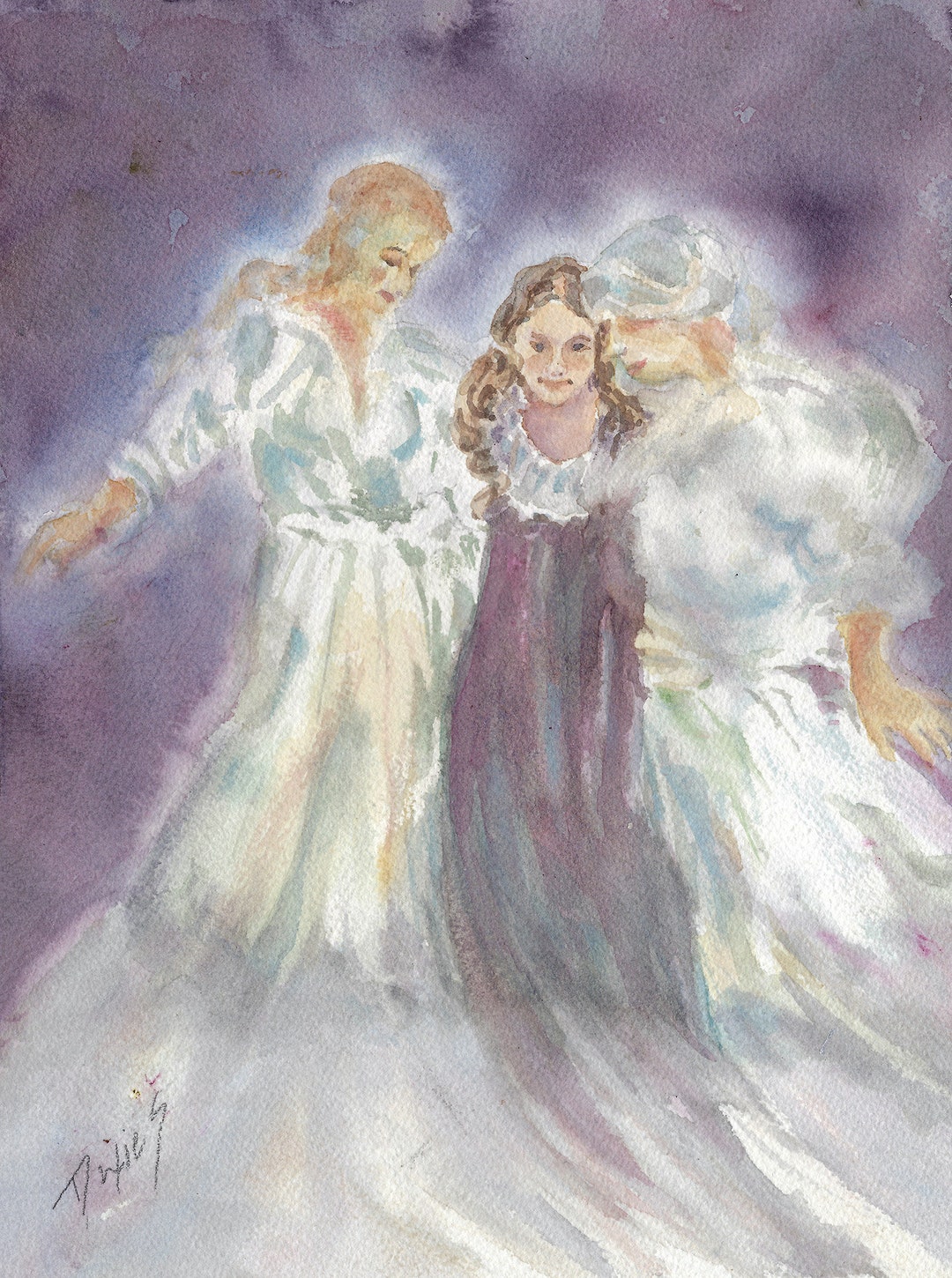 The Comfort of Angels Print, Christian Painting, Bible Story Art ...