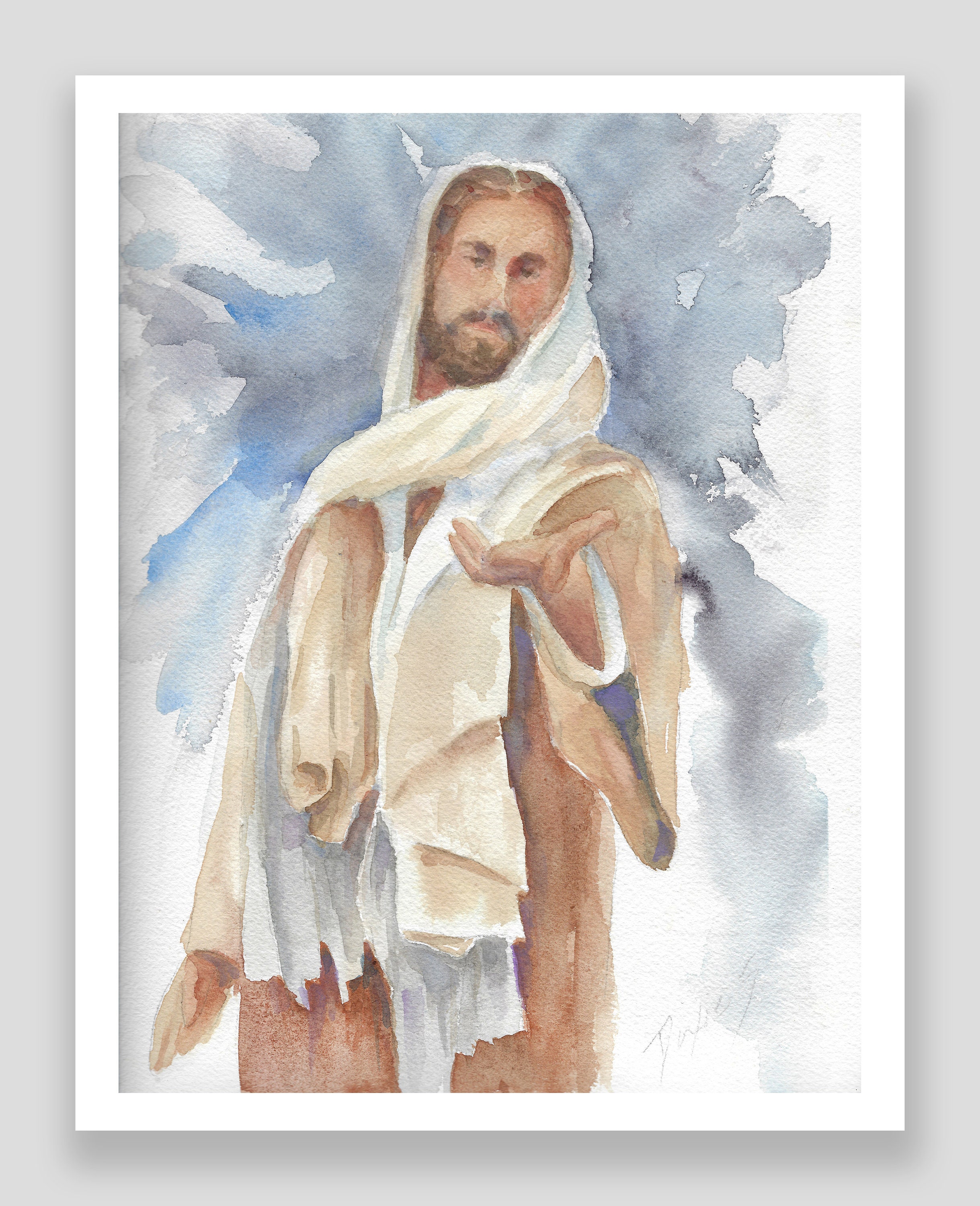 Jesus Portrait Print, Come Follow Me, Christian Art, Jesus Print, Bible ...