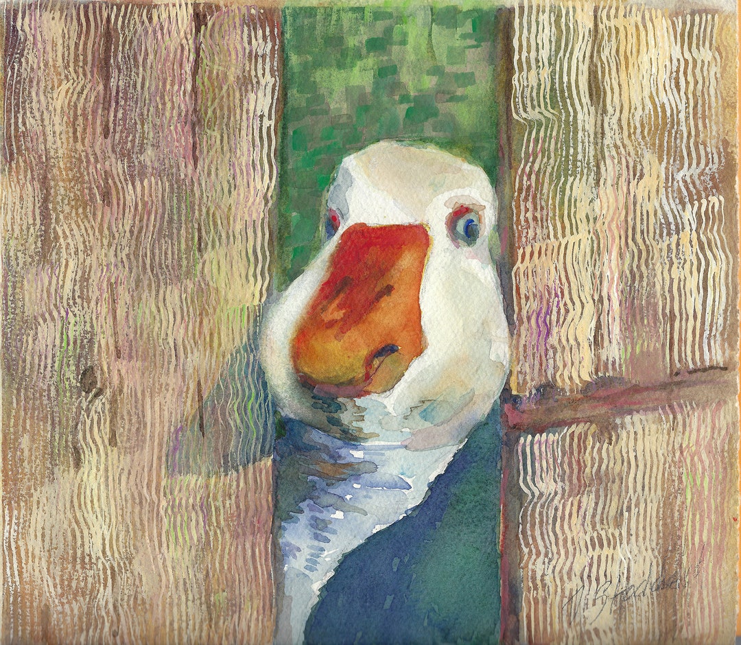 Goose Print, Honk! Honk! , Duck Watercolor Painting, Museum Quality ...