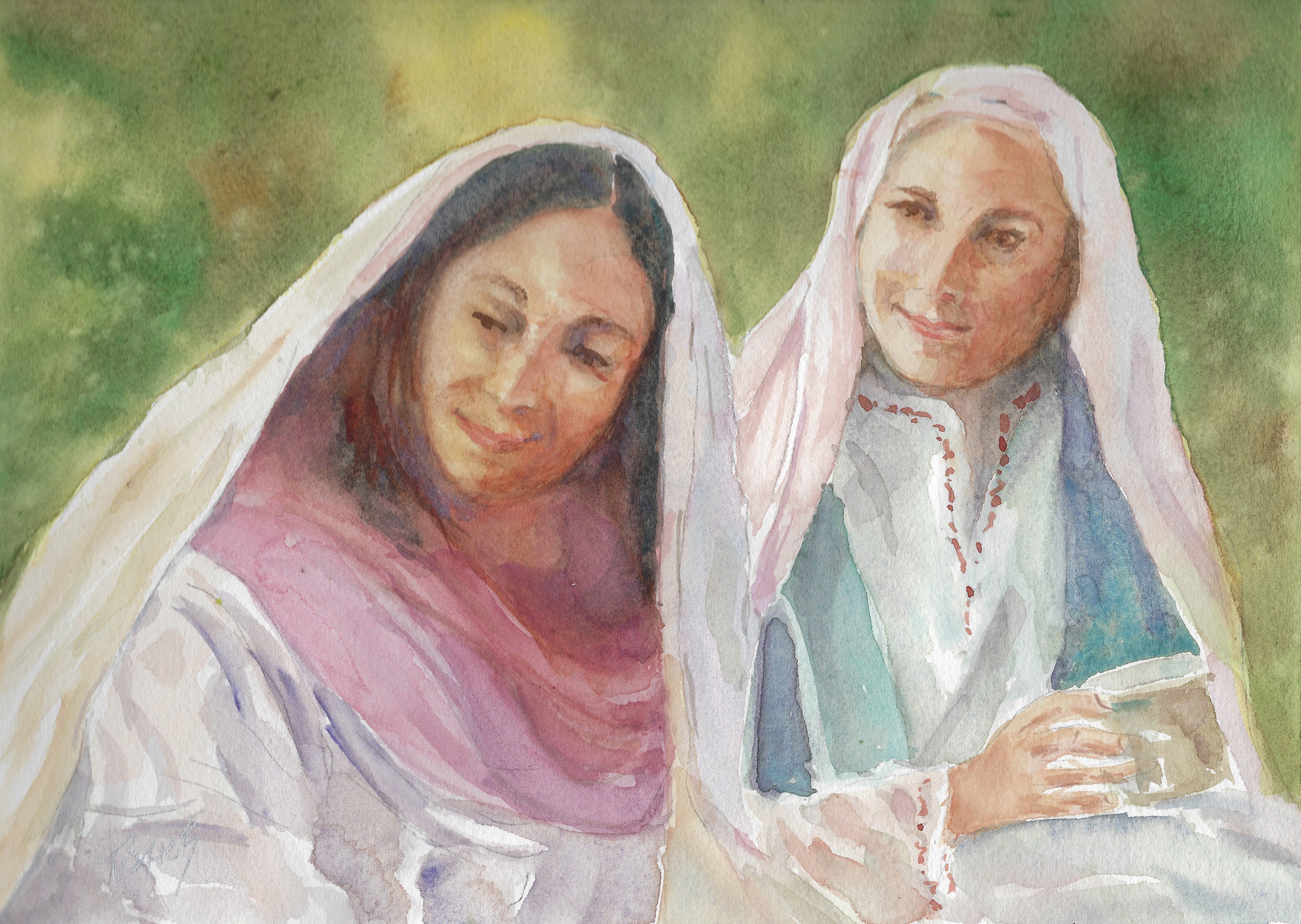 Mary and Martha Print, Christian Art Print, Bible Story Watercolor ...