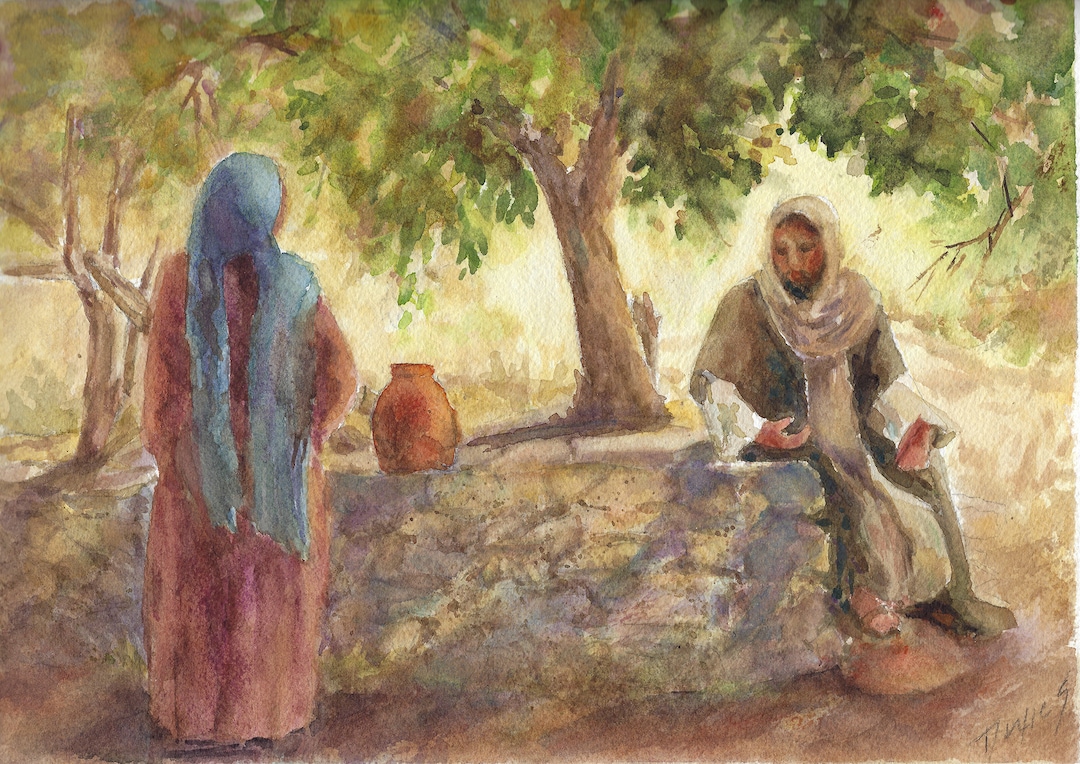 Woman at the Well Print, Christian Art Print, Jesus Art, Bible Story ...