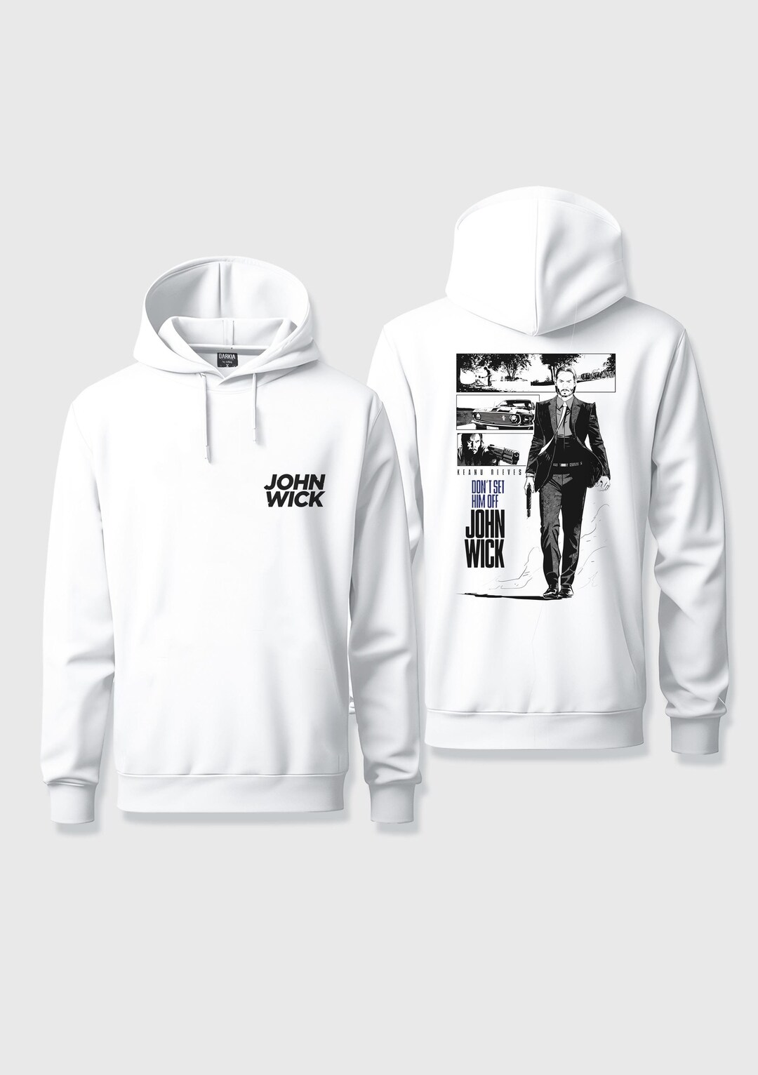 John Wick Hoodie Keanu Reeves Graphic Print, Action Movie Fan Sweater ...