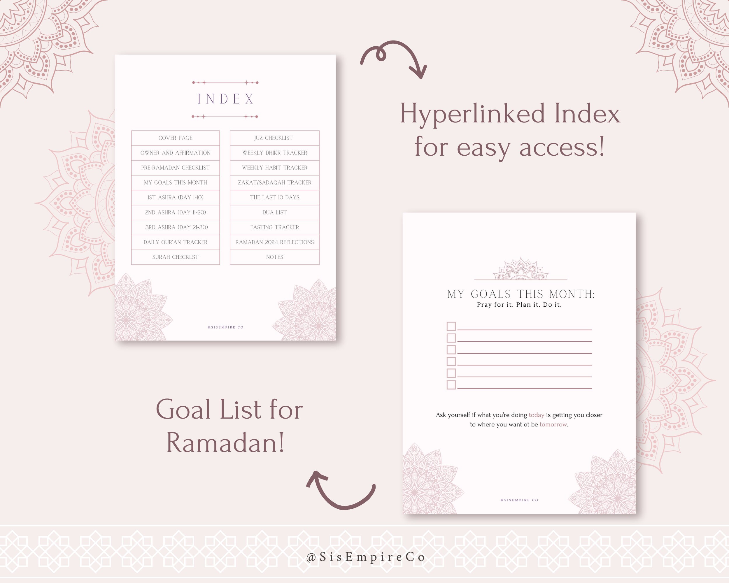 Ramadan Digital Planner Minimalist | 2024 Printable Planner | Muslim ...