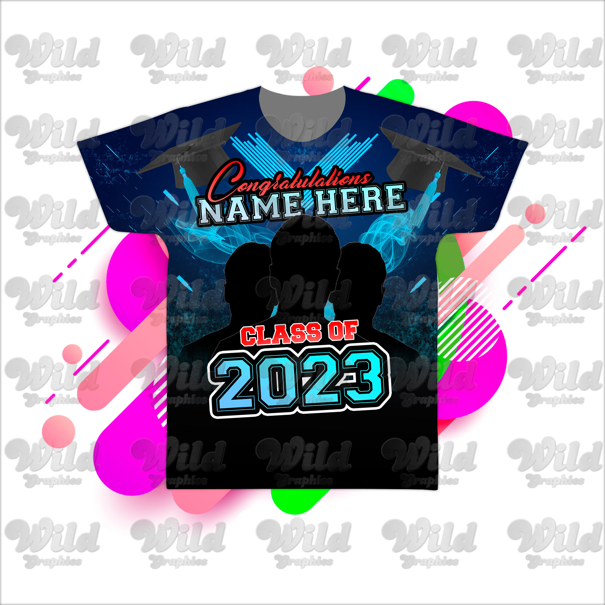 Graduation Editable Shirt Template Class off All Over Print Shirt ...