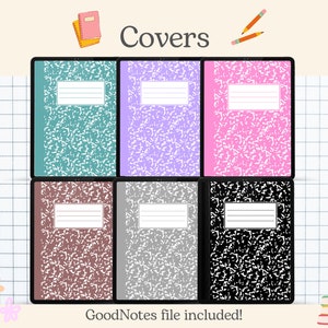 12 Goodnotes Covers, Digital Notebook Cover, Composition Notebook Cover ...