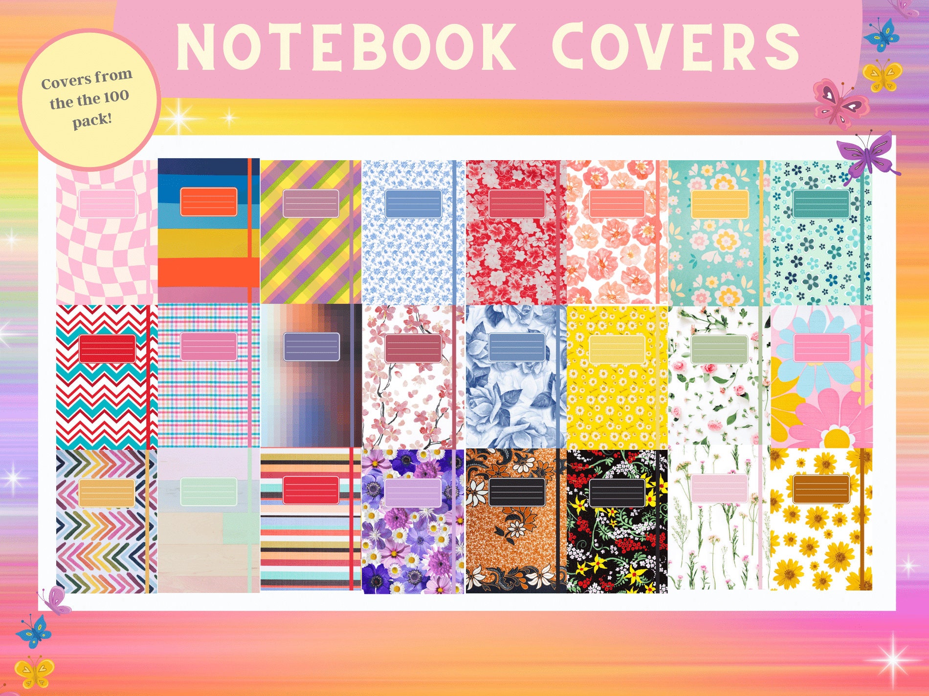 100 Goodnotes Covers, Digital Notebook Cover, Patterns Notebook Cover ...