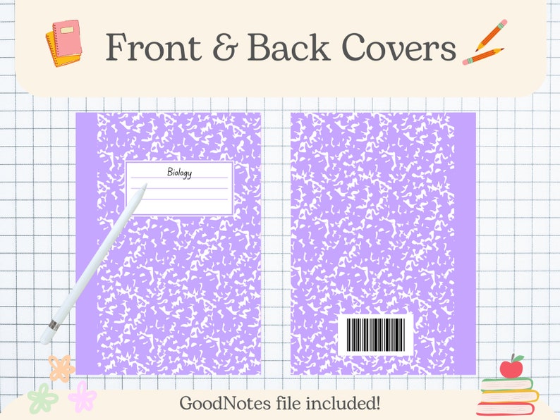 12 Goodnotes Covers, Digital Notebook Cover, Composition Notebook Cover ...