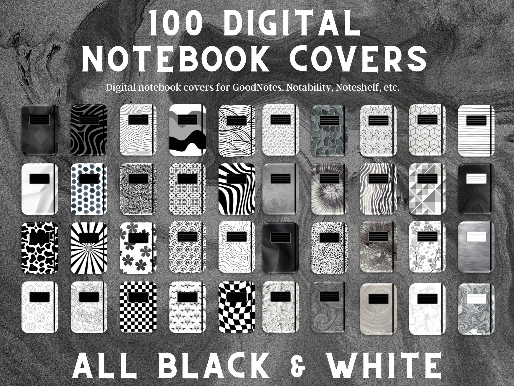 100 Goodnotes Covers, Digital Notebook Cover, Patterns Notebook Cover ...