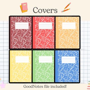 12 Goodnotes Covers, Digital Notebook Cover, Composition Notebook Cover ...