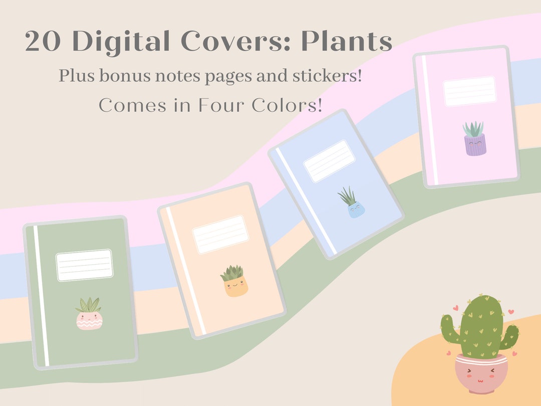 20 Digital Notebook Covers, Cute Plants, Goodnotes Covers, Cute ...