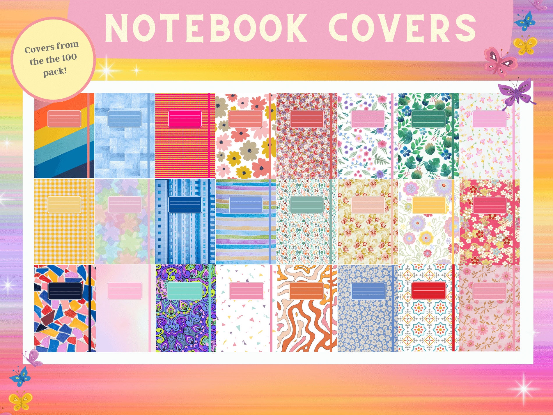 100 Goodnotes Covers, Digital Notebook Cover, Patterns Notebook Cover ...