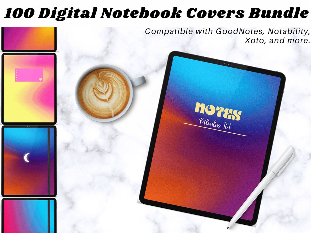 100 Goodnotes Covers Bundle, Digital Notebook Cover, Patterns Notebook ...
