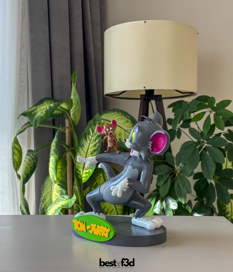 3D Printed Tom and Jerry Figure: Collectible Cartoon Duo - Etsy