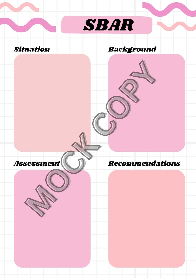 SBAR Nursing Template Pink, Nursing School Study Notes, Medical Study ...