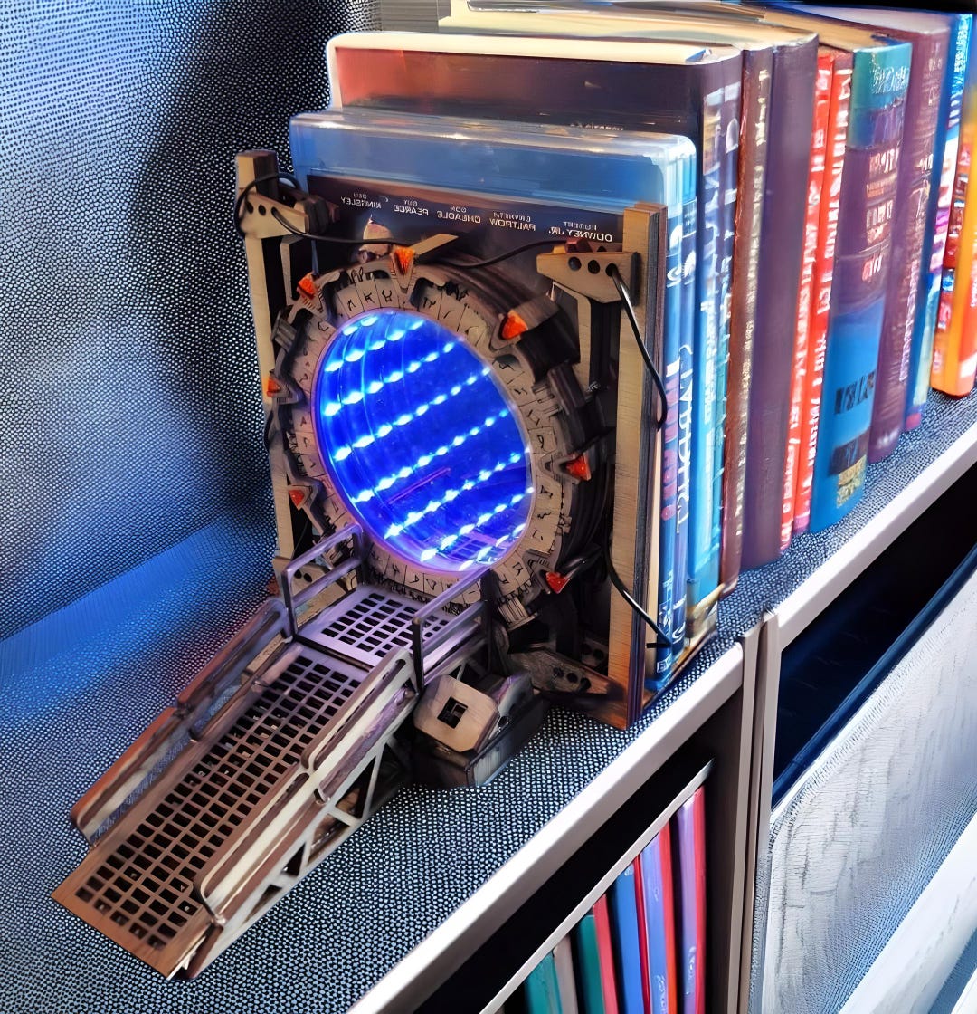 Sci-fi Portal Bookend LED Lighted Decorative Book Holder DIY Galaxy ...