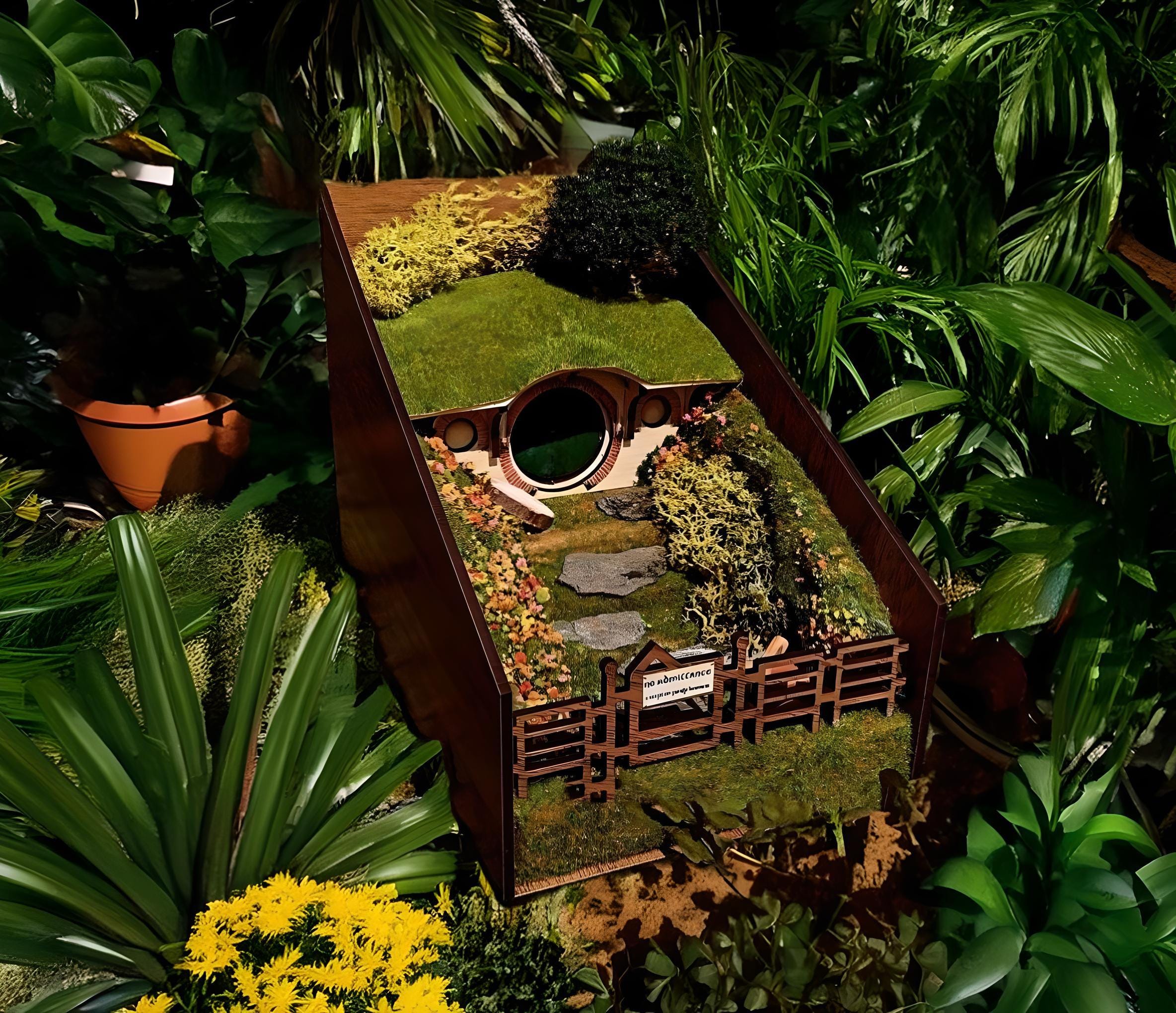 Fantasy Hobbit Bookend Hobbit Book Nook Garden Bookend Garden Book Nook ...