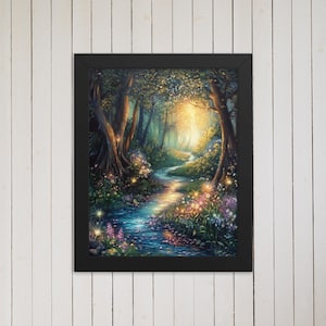Enchanted Forest Art Print | Magical Landscape Wall Decor | Bookshelf ...