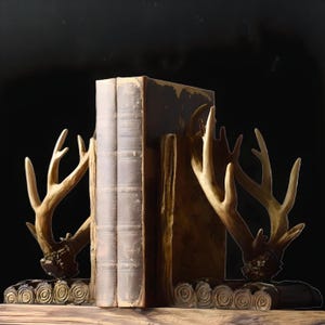 Antler Bookends | Unique Bookends | Bookshelf Decor | Home Decor | Deer ...
