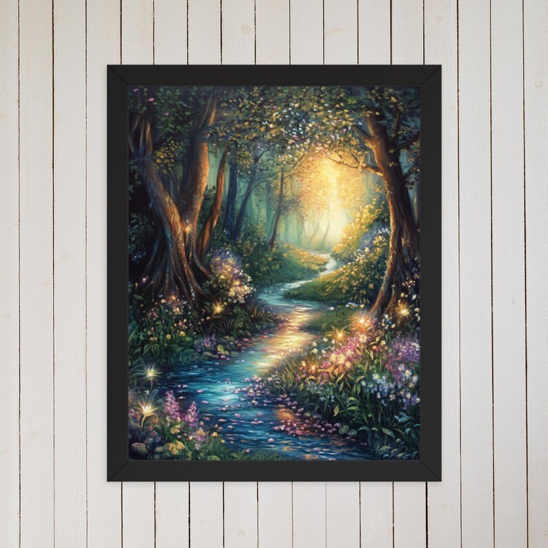 Enchanted Forest Art Print Magical Landscape Wall Decor Bookshelf Décor ...