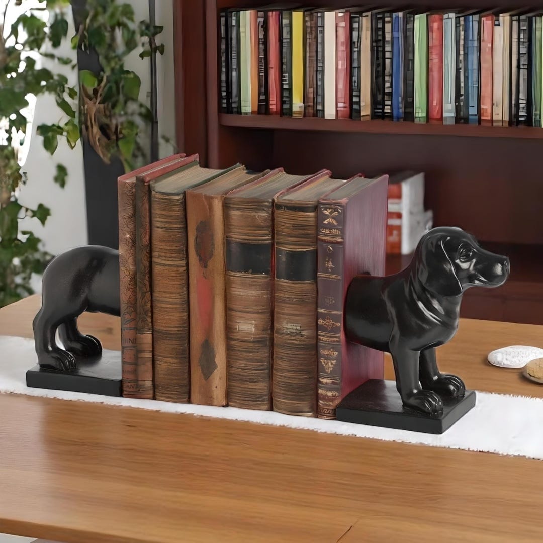 Dachshund Dog Bookends | Black Dog Book Holders | Sausage Dog Animal ...