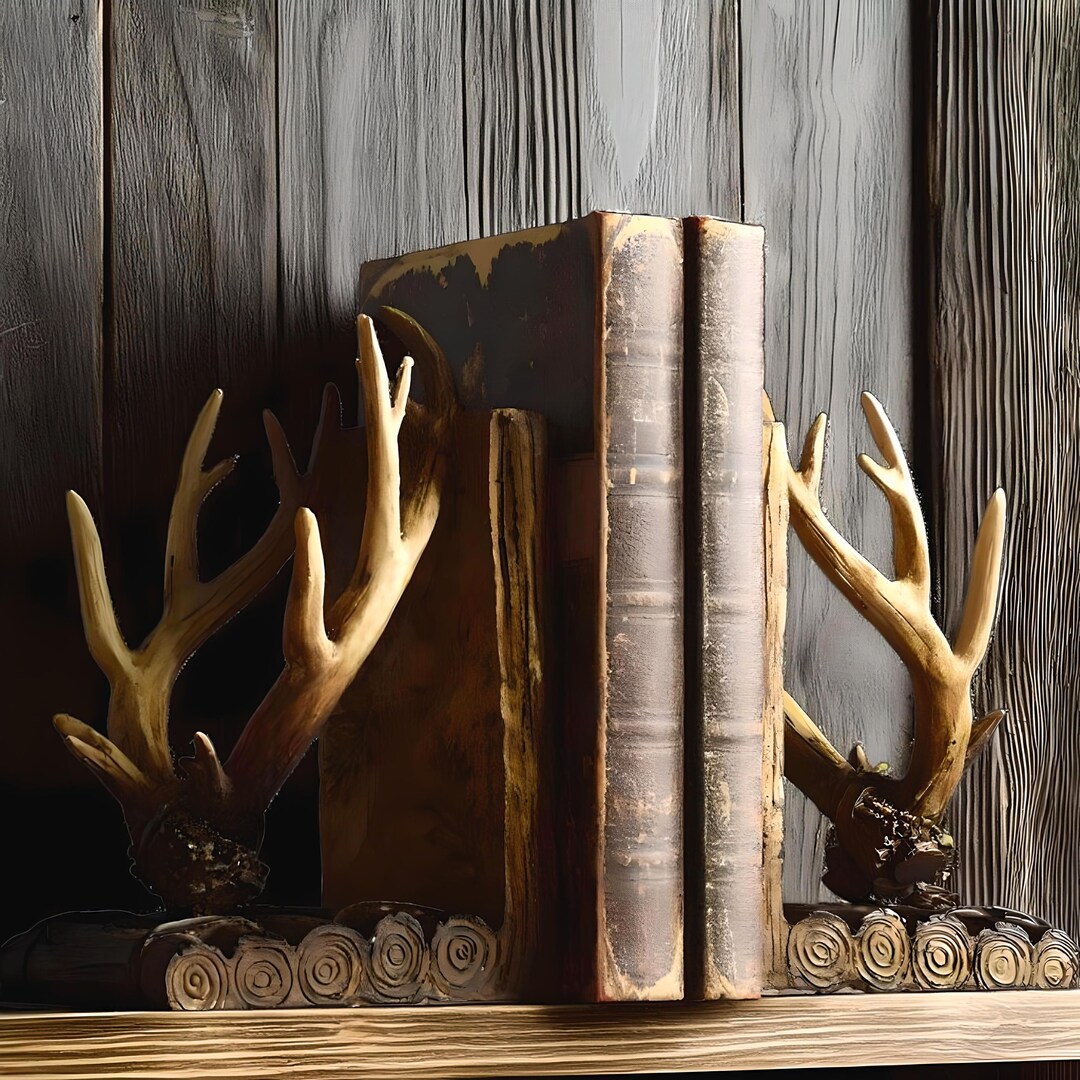 Antler Bookends | Unique Bookends | Bookshelf Decor | Home Decor | Deer ...