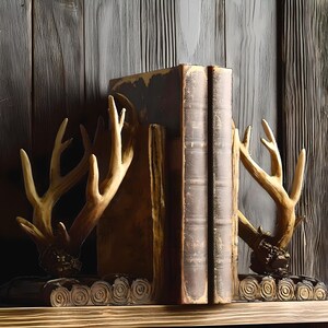 Antler Bookends | Unique Bookends | Bookshelf Decor | Home Decor | Deer ...