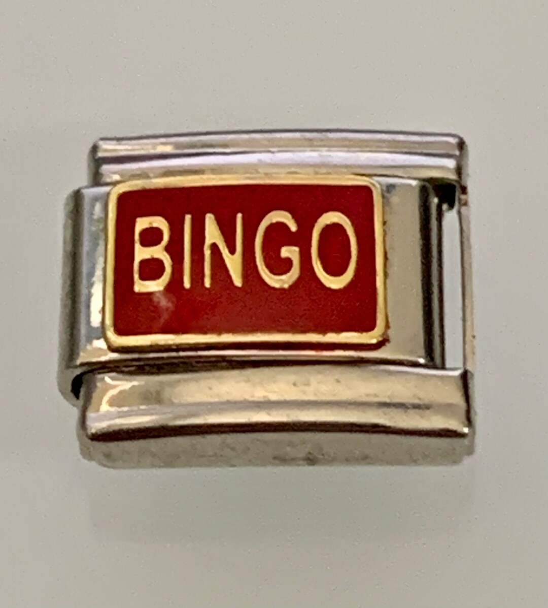 Bingo 9mm Italian Charm for Italian Charm Bracelets Stainless Steel 18K ...