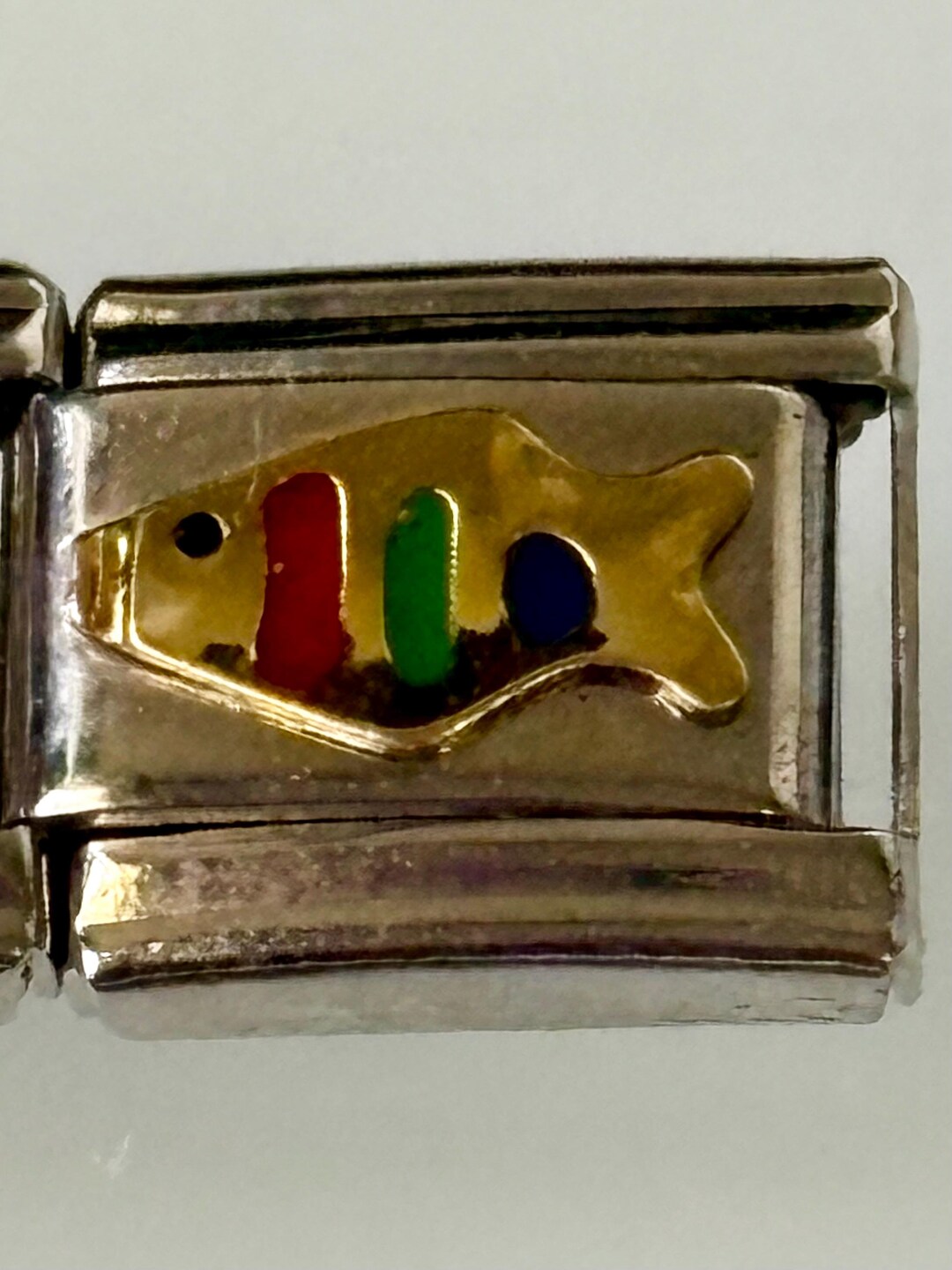 Fish 9mm Italian Charm for Italian Charm Bracelets Stainless Steel 18K ...