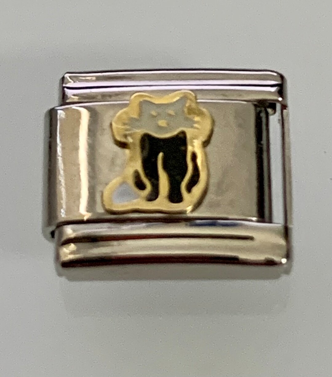 Cat 9mm Italian Charm for Italian Charm Bracelets Stainless Steel 18K ...