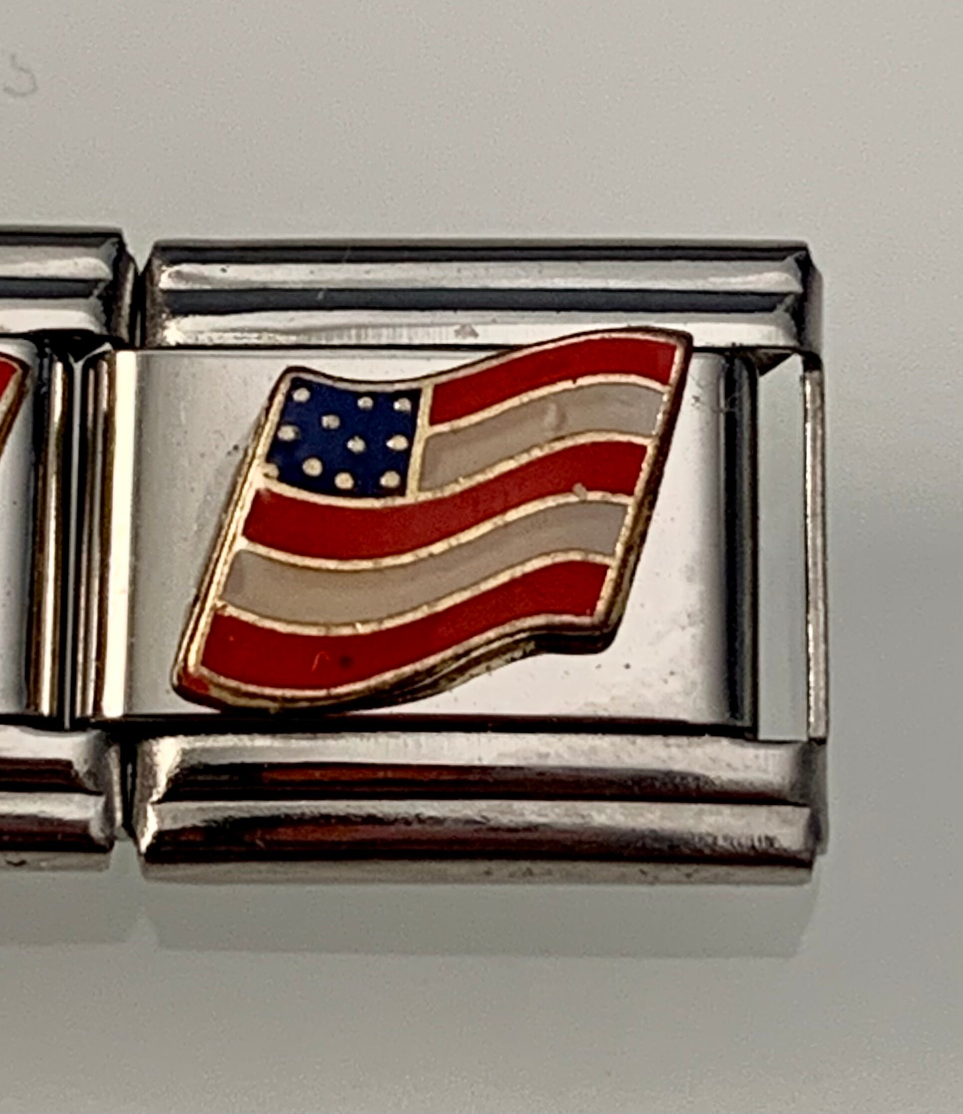 Flag 9mm Italian Charm for Italian Charm Bracelets Stainless Steel 18K ...