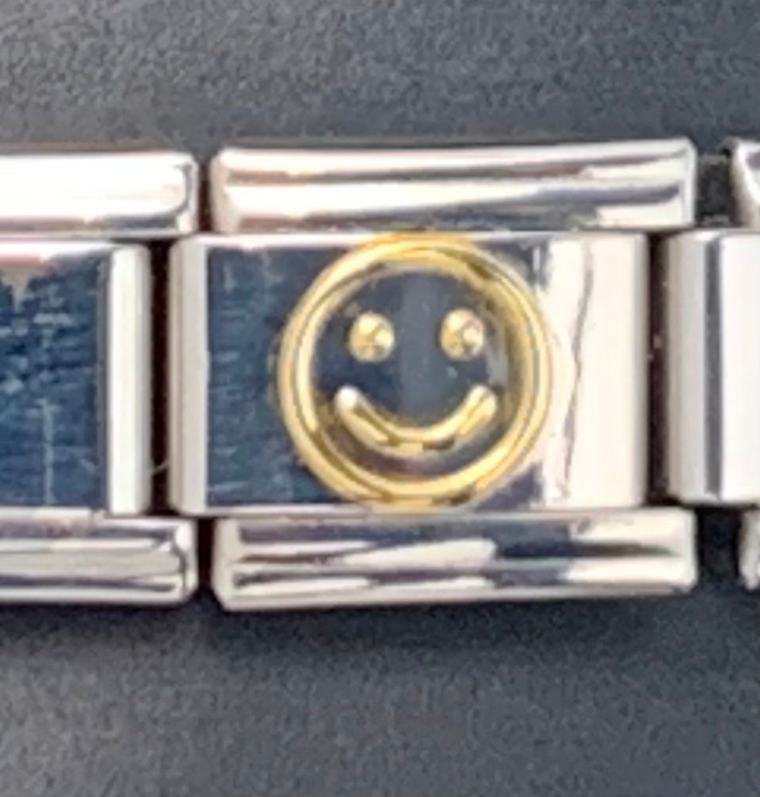 Smiley Face 9mm Italian Charm for Italian Charm Bracelets Stainless ...