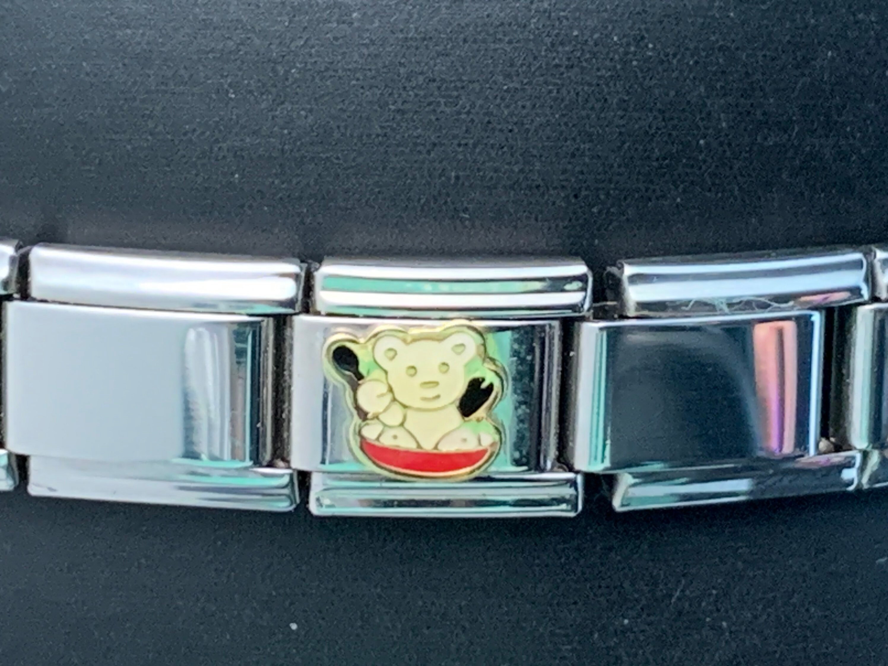 Dije italiano de oso de 9 mm para pulseras de dijes italianos de acero ...