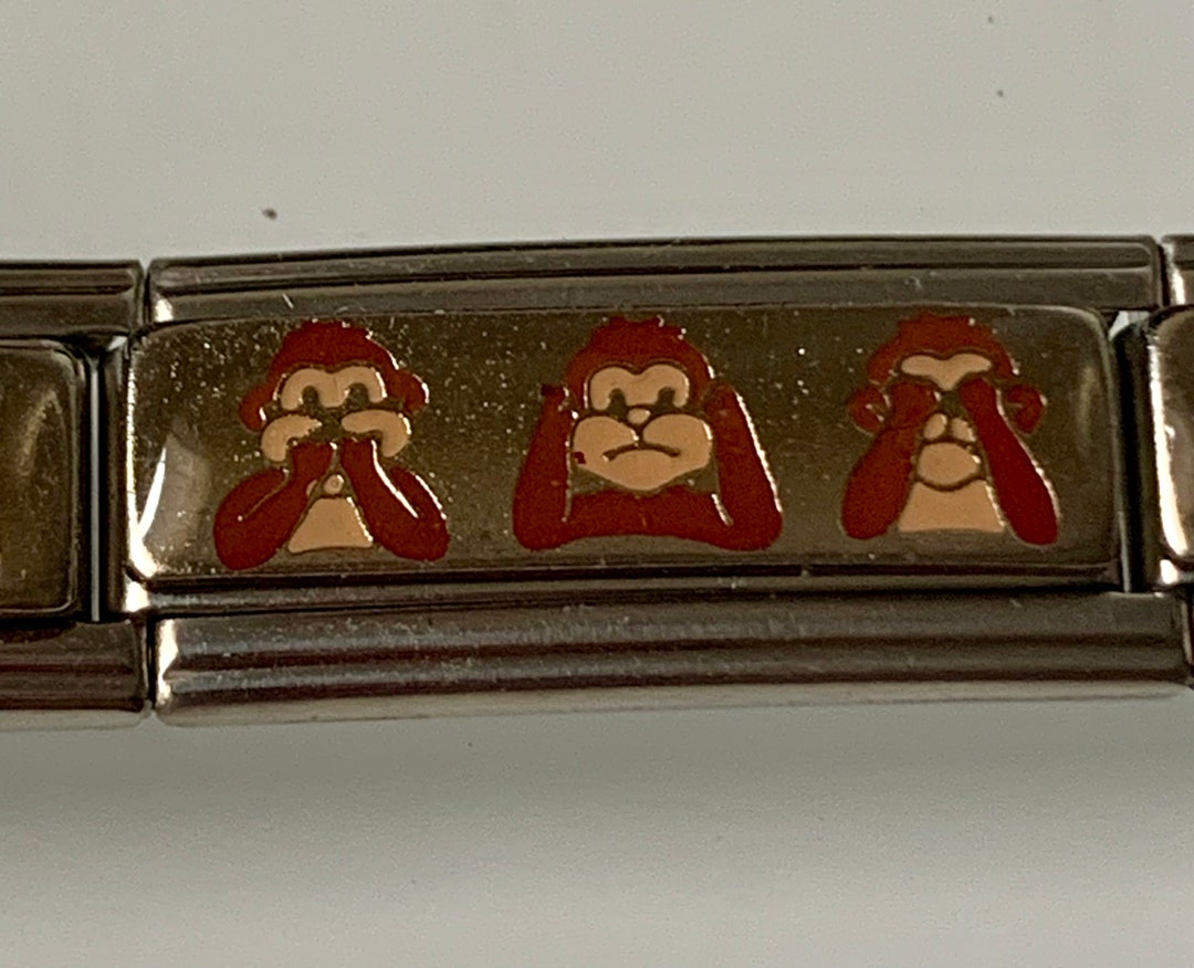 Monkeys 9mm Italian Charm for Italian Charm Bracelets Stainless Steel ...