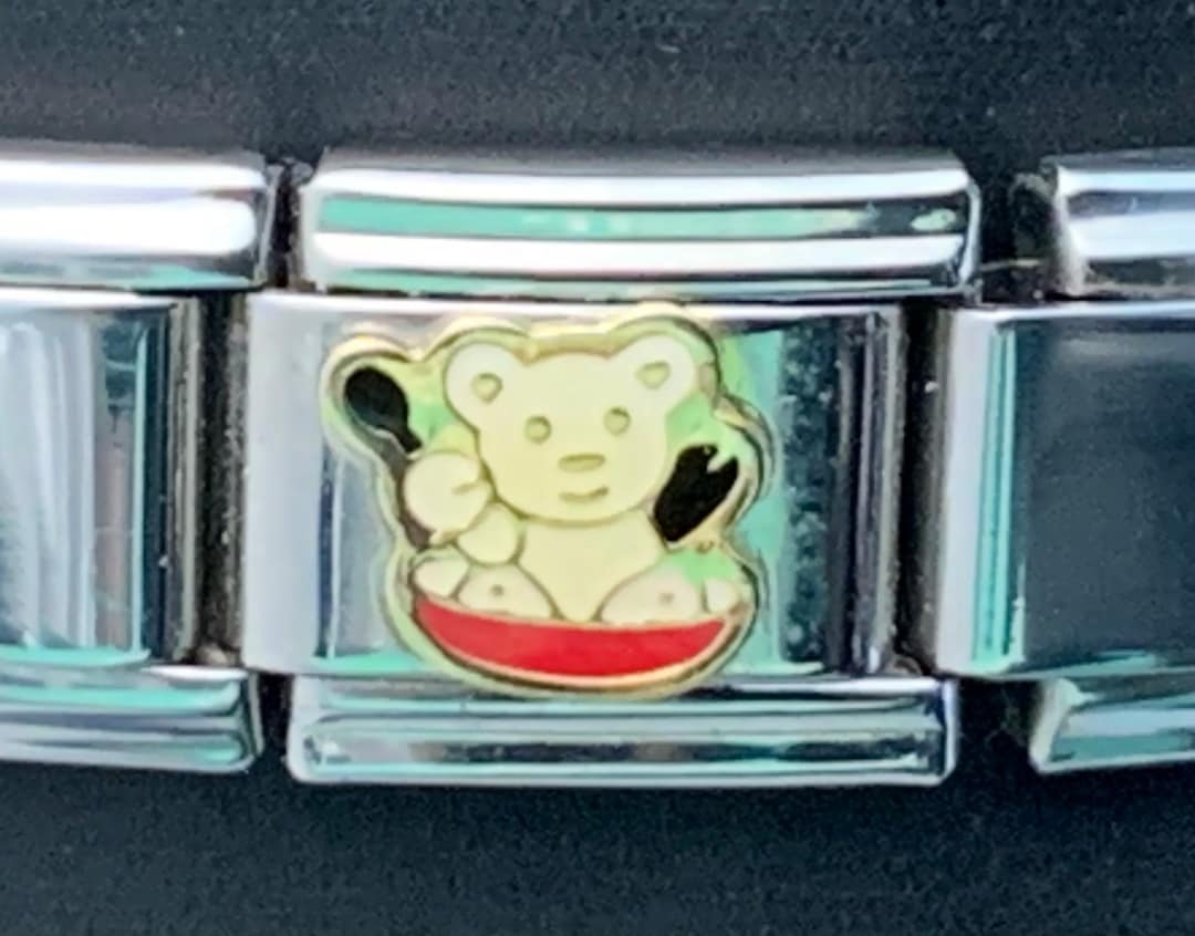 Dije italiano de oso de 9 mm para pulseras de dijes italianos de acero ...