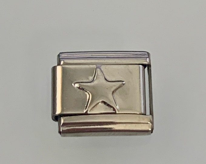 Star 9mm Italian Charm for Italian Charm Bracelets Stainless Steel 18K ...