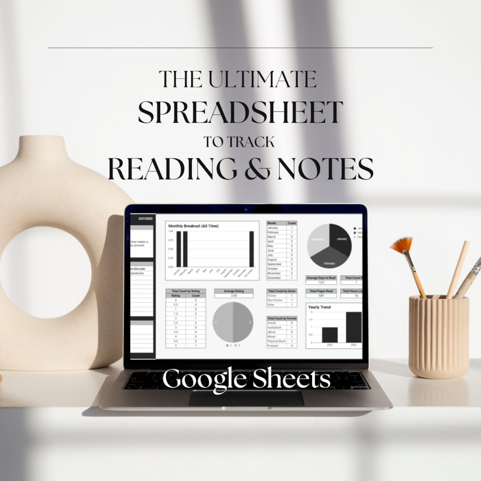 The Ultimate Reading & Note Tracker | Google Sheets Template | Reading ...