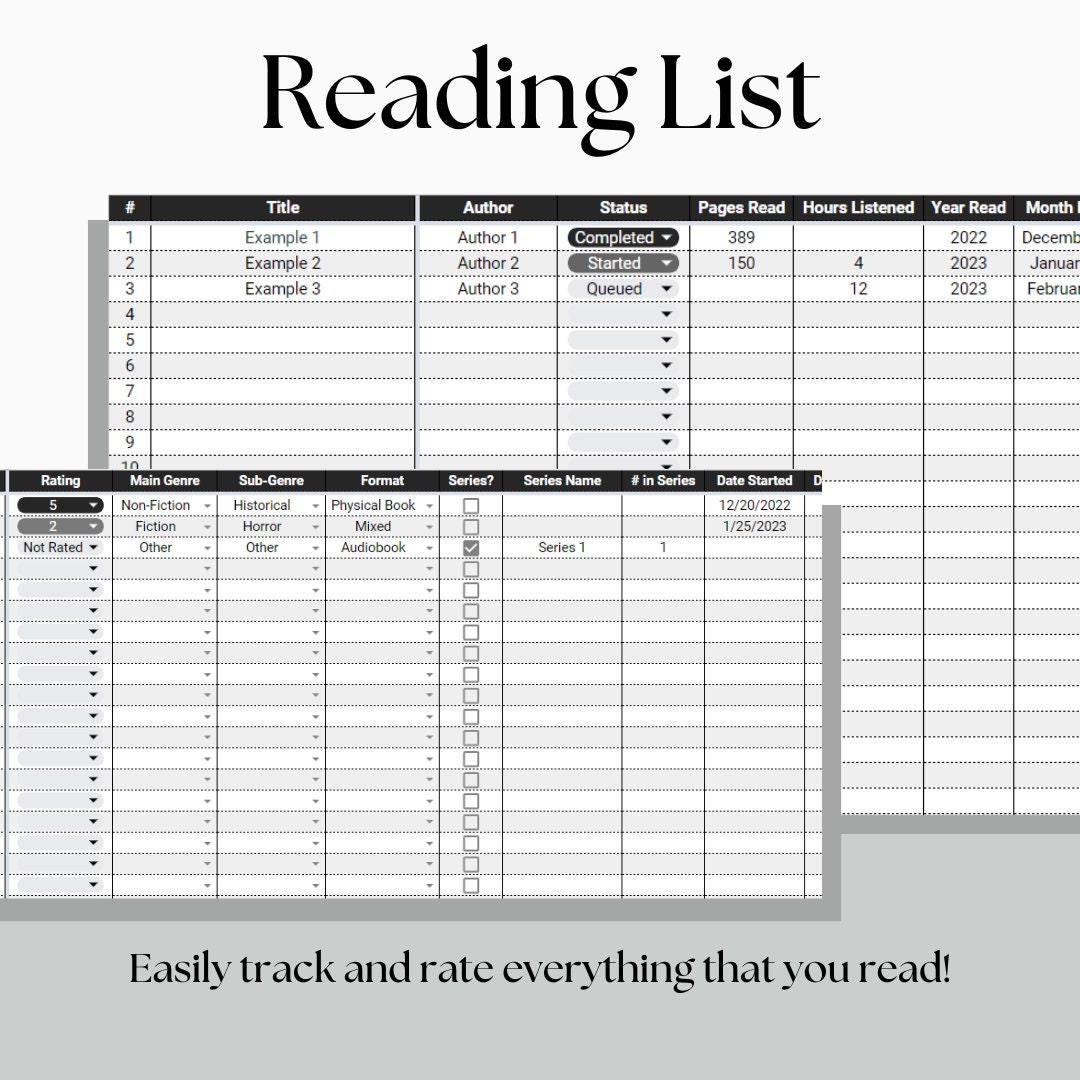The Ultimate Reading & Note Tracker Google Sheets Template Reading ...