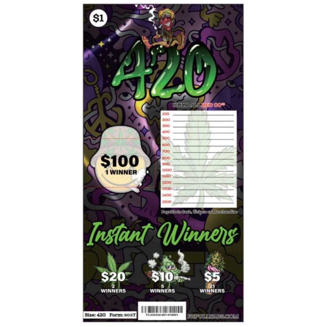 420is a One-window Pull Tab Game With 420 Tickets at 1.00each and 15 ...