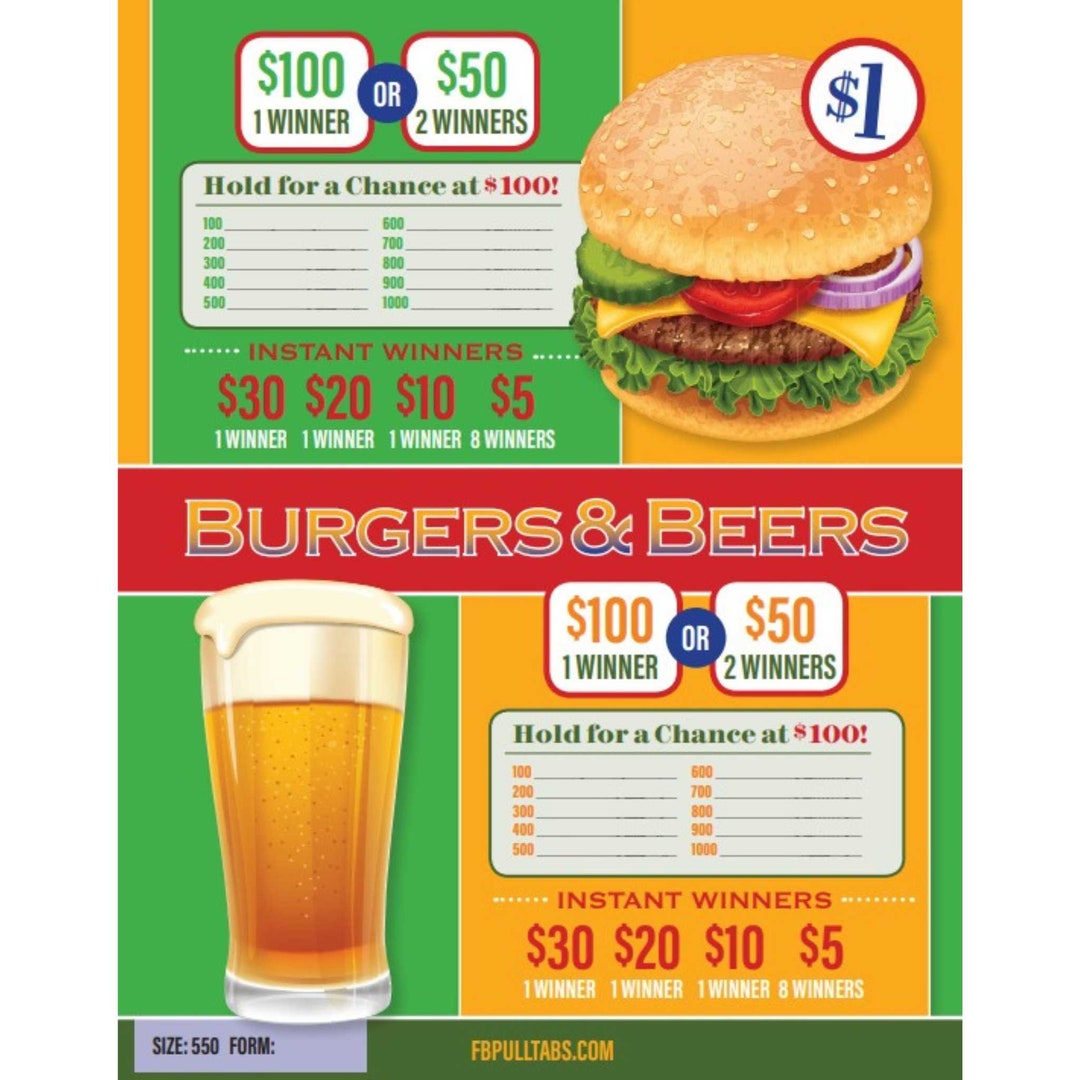Burgers & Beers 1 Point Pull Tabs - Etsy