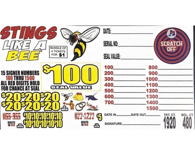 Stings Like a Bee tip Jar 1 Point Jar Ticket Game - Etsy