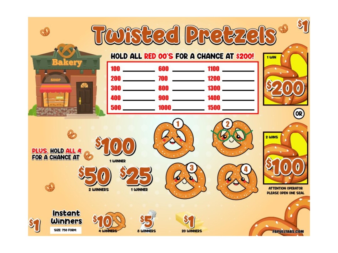 Twisted Pretzels Pull Tabs Game - Etsy