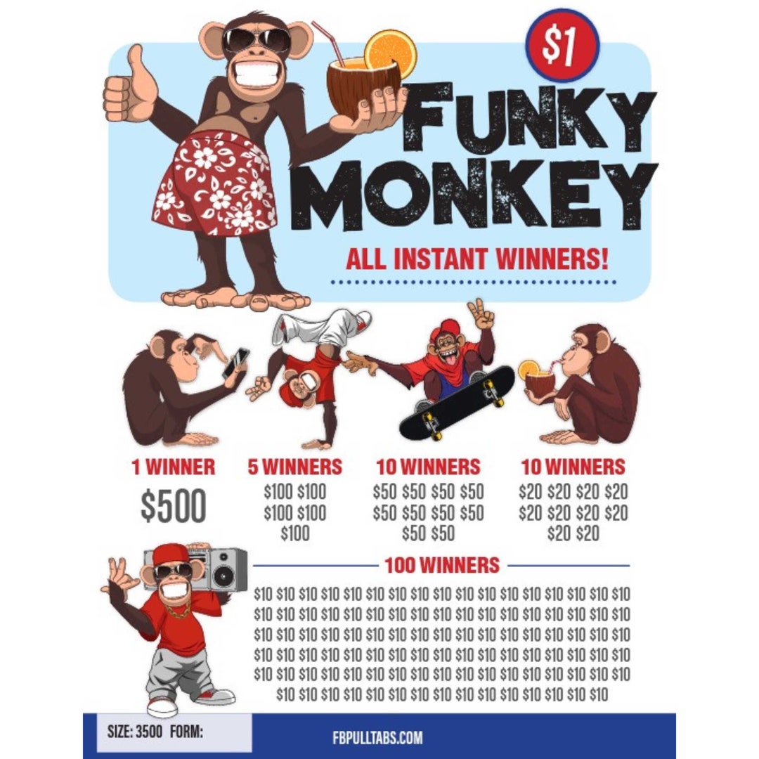 Funky Monkey is a One-window Pull Tab Game With 3,500 Cards At1.00each ...