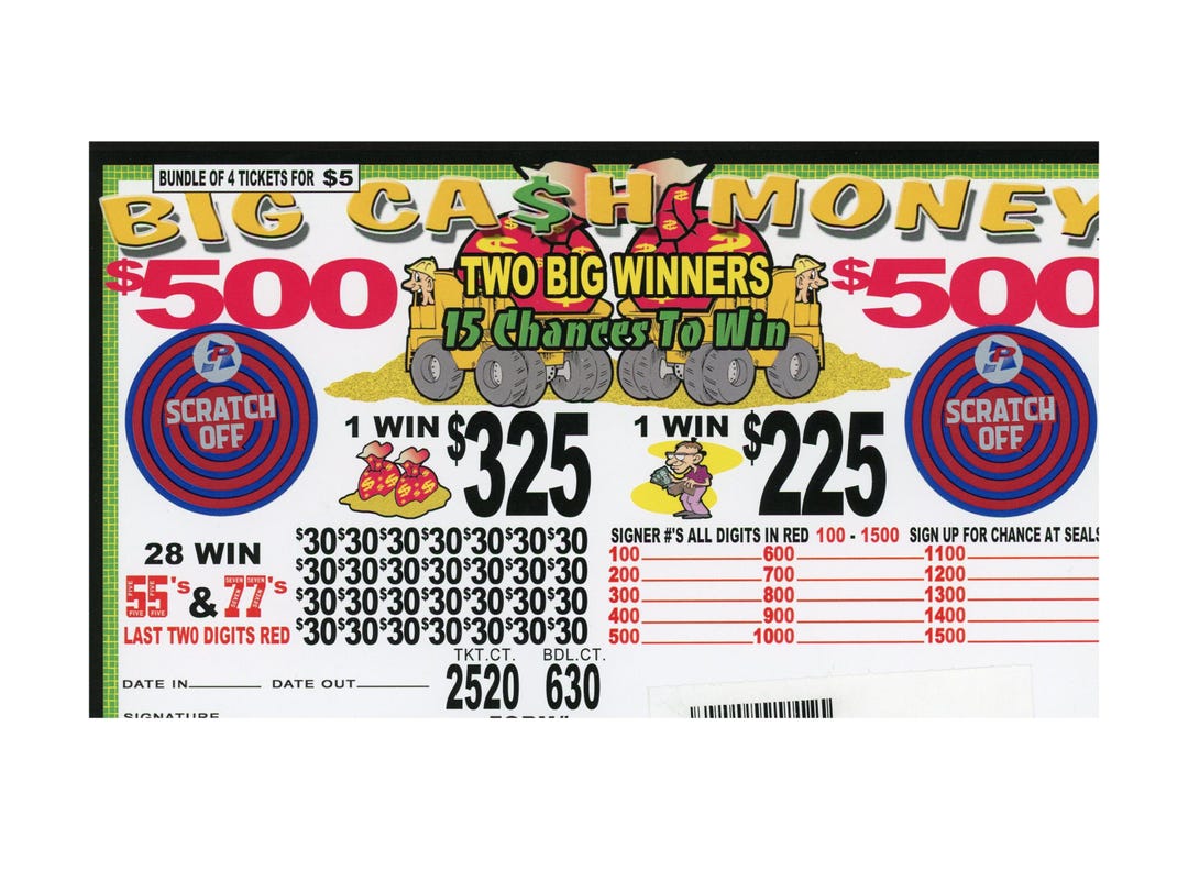 Big Cash Money tip Jar 5 Point Jar Ticket Game - Etsy