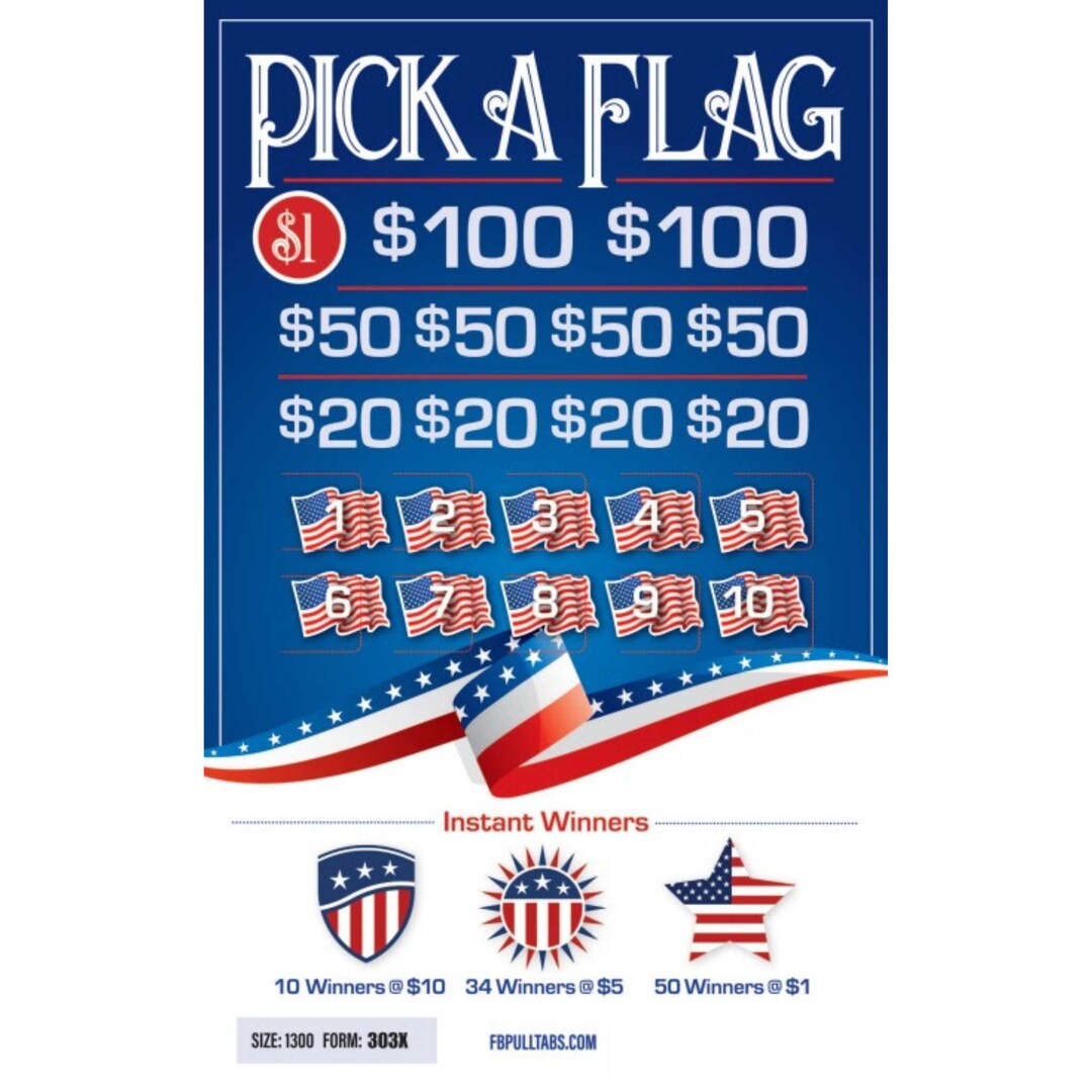 Pick a Flagis a One-window, Pull Tab Game With 1,300 Tickets at 1 ...