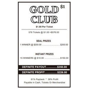 Gold Club is a One-window, Pull Tab Game With 576 Cards at 1.00 each ...