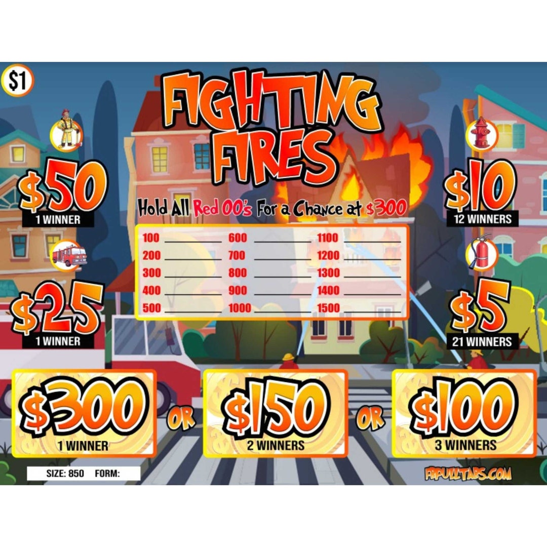Fighting Fires is a One-window Pull Tab Game With 850 Tickets at 1.00 ...