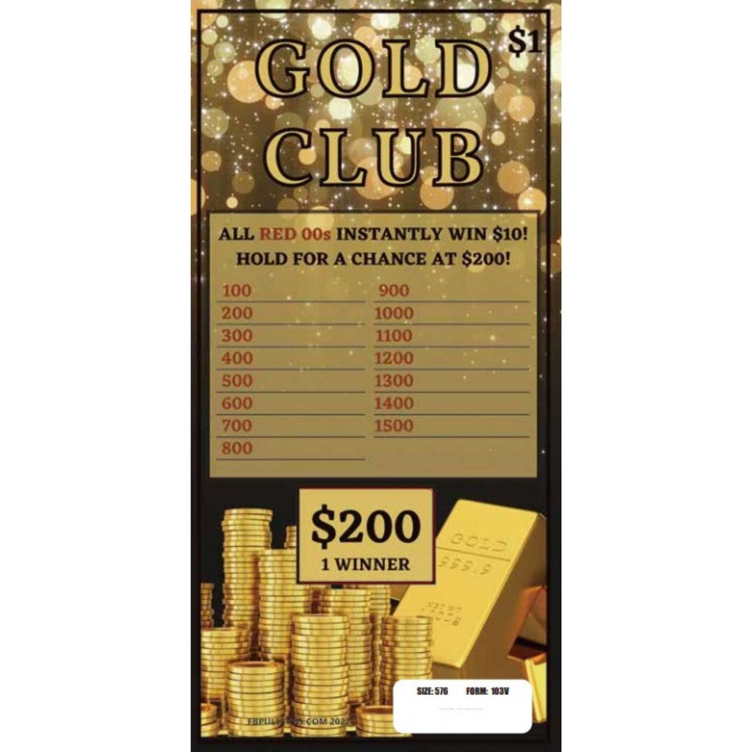 Gold Club is a One-window, Pull Tab Game With 576 Cards at 1.00 each ...